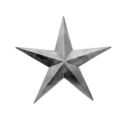 American Fence & Supply Co.: 8-3/4" SINGLE FACE alumimum star w/tabs