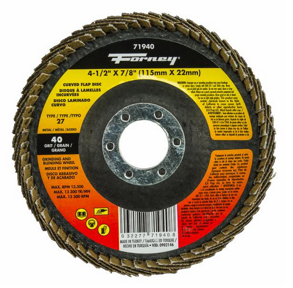 American Fence & Supply Co.: Curved Flap Disc 4-1/2"x7/8" 40 Grit
